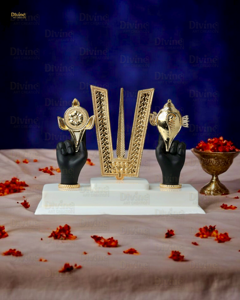 Tirupati Balaji Tilak & Hand Idol – Gold Plated Symbol of Divinity and ...
